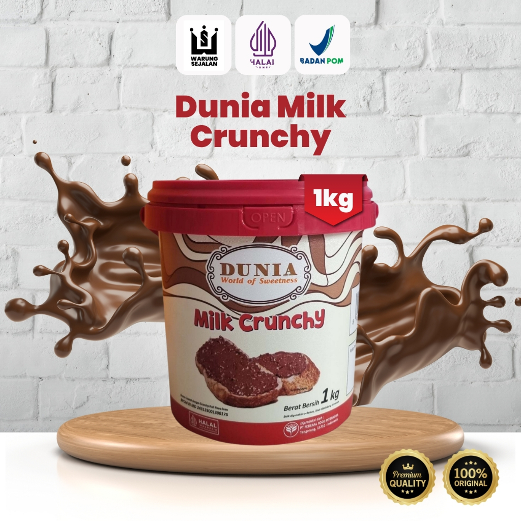 Jual DUNIA SPREAD CRUNCHY MILK 1 KG PAIL Choco Crunchy rasa susu choco ...