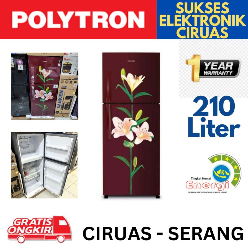 Jual KULKAS 2 PINTU POLYTRON PRB-217 CIRUAS SERANG / LEMARI PENDINGIN ...
