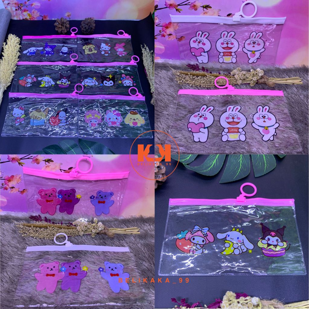 Jual POUCH MIKA ZIPLOCK TRANSPARAN MOTIF BERUANG SANRIO RABBIT DAN ...