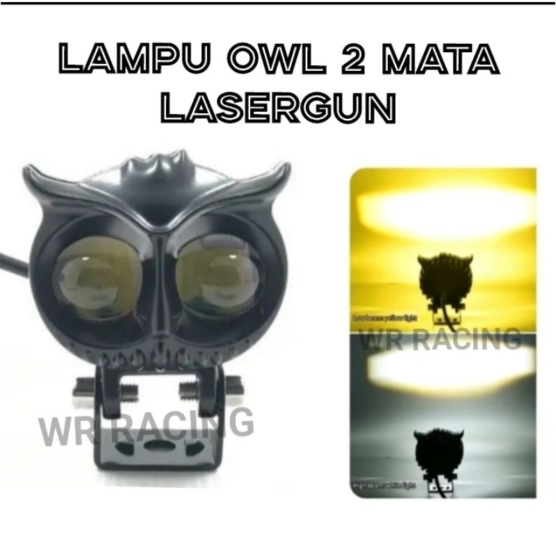 Jual LAMPU TEMBAK LASERGUN LED 2 MATA OWL 2 WARNA PUTIH KUNING SUPER ...