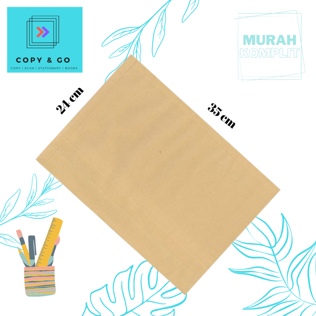 Jual (10 pcs) Amplop Coklat Polos Folio / Map Coklat Polos Ukuran Folio ...