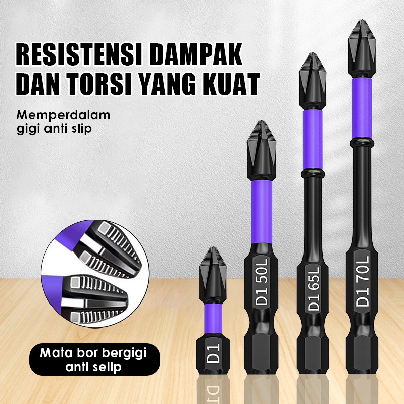 Jual 6pcs Mata bor Obeng Magnetik Set kepala mata obeng set Baja 1/4 ...