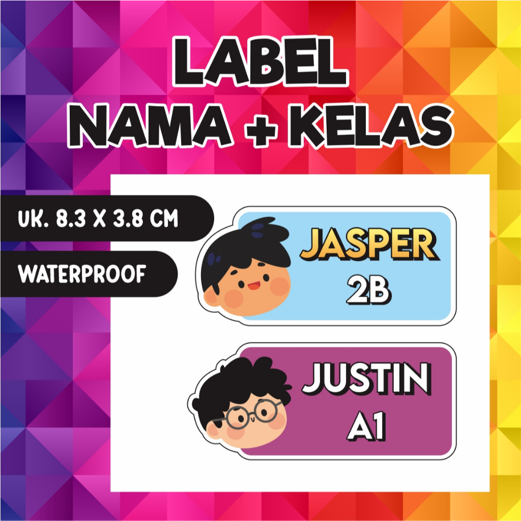 Jual LABEL NAMA DAN KELAS/NOMOR ABSEN / LABEL BUKU SEKOLAH / LABEL BUKU ...
