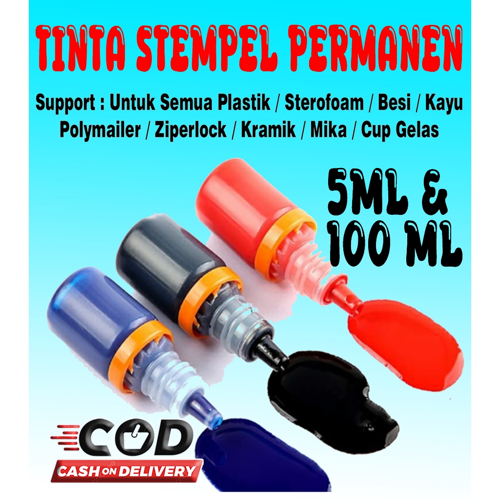 Jual TINTA STEMPEL PERMANENT WATERPROOF untuk stempel Flash | Shopee ...