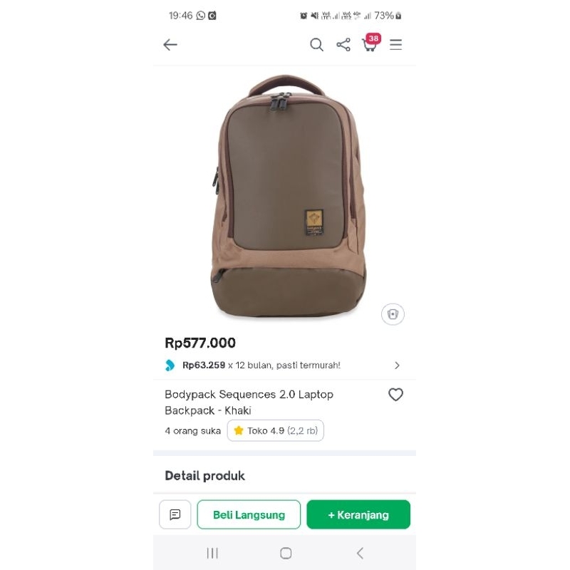 Jual Bodypack Ransel Laptop Bag | Shopee Indonesia