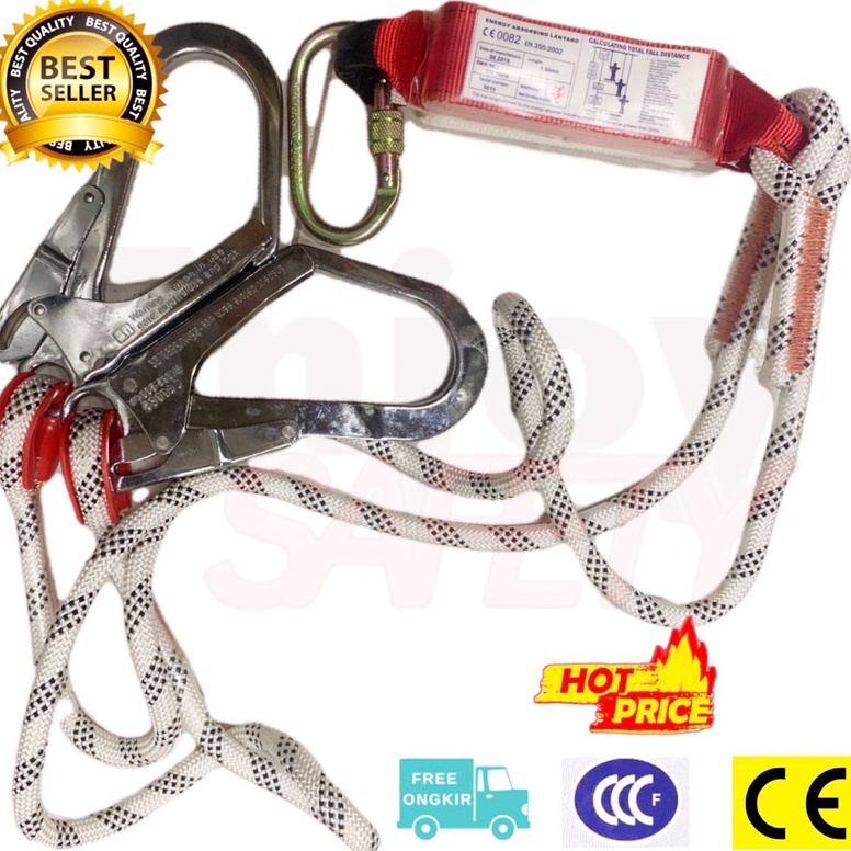 Jual KODE B4G Absorber lanyard Body harness safety Double dua Big HOOK ...