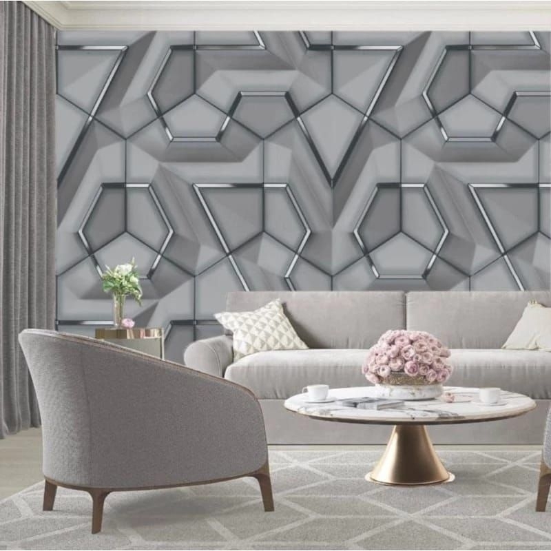 Jual Wallpaper Dinding Abu-abu List Silver Mewah Minimalis Modern ...