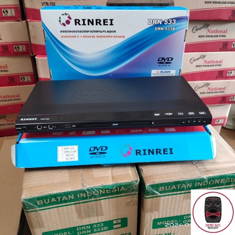 Jual DVD PEMUTAR KASET MERK RINREI TYPE DRN 533B MATERIAL BESI | Shopee ...