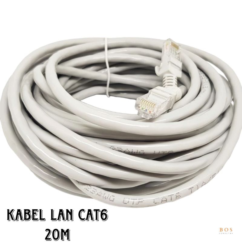 Jual KABEL LAN CAT6 CAT6E 20M / KABEL LAN SIAP PAKAI PABRIKAN 20METER | Shopee Indonesia