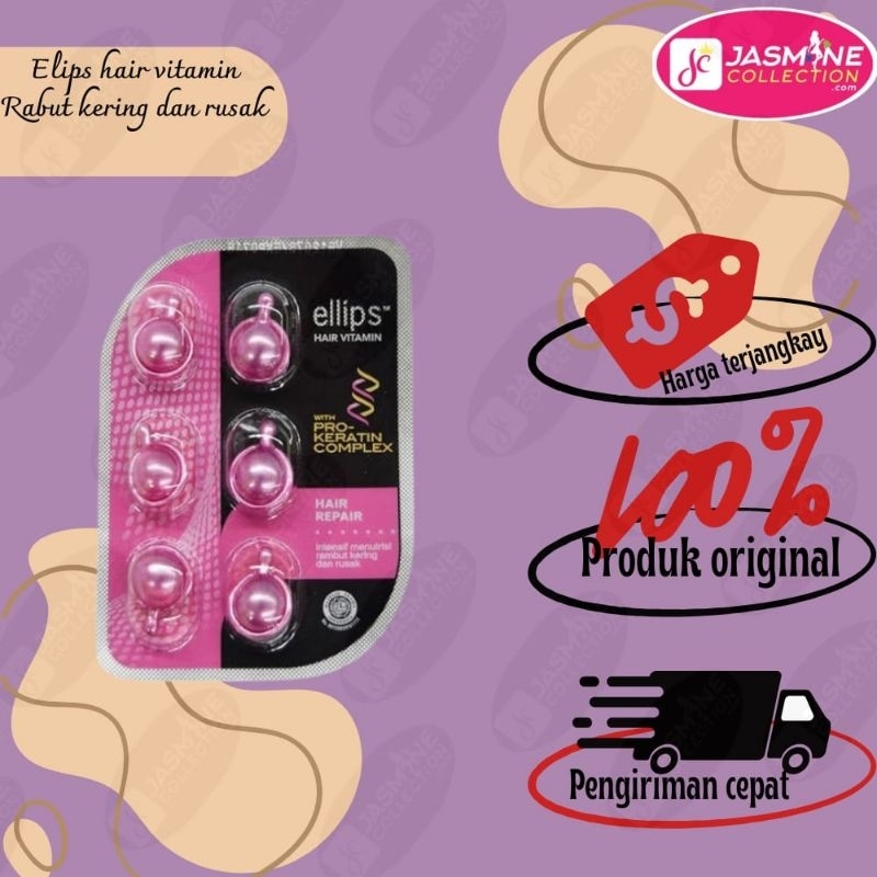 Jual elips hair vitamin rambut kering dan rusak 6 capsules 1ml | Shopee ...