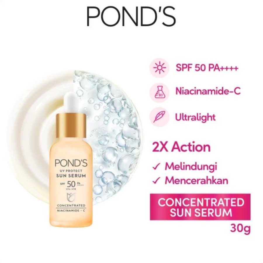Jual Ponds UV Protect Sun Serum SPF 50 Bottle 30g | Shopee Indonesia