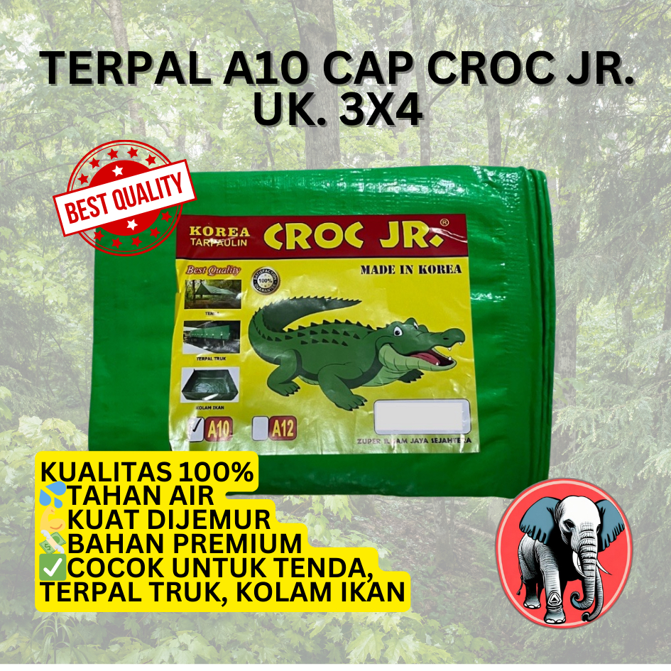 Jual Terpal A10 Merk Cap Asli Croc JR Crocodile Uk. 3X4 bonus biji ...