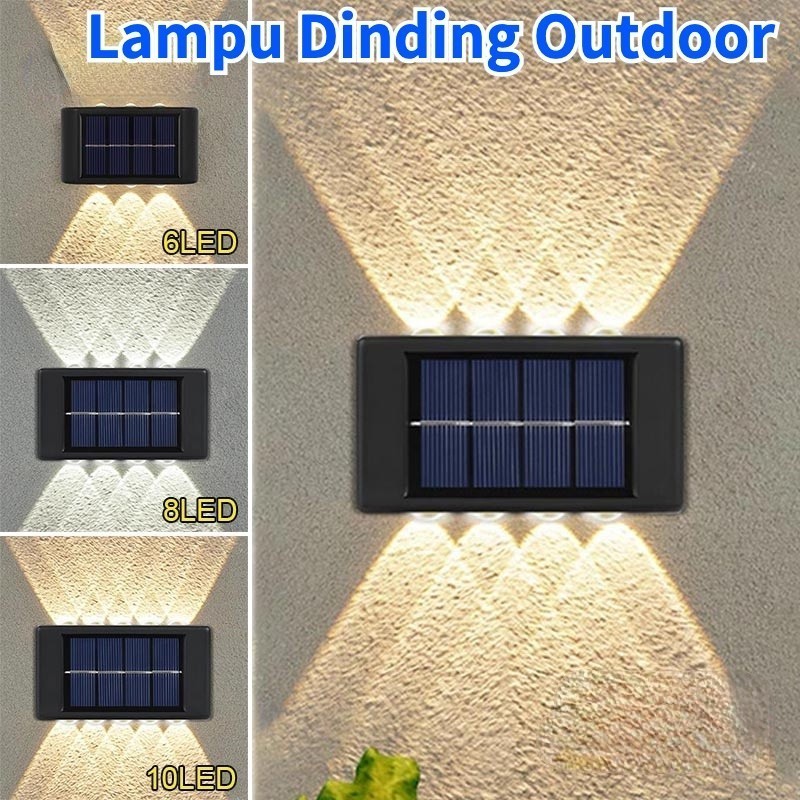 Jual Solar Lampu Dinding Taman Outdoor COB LED Wall Light 2 Arah 10 LED ...
