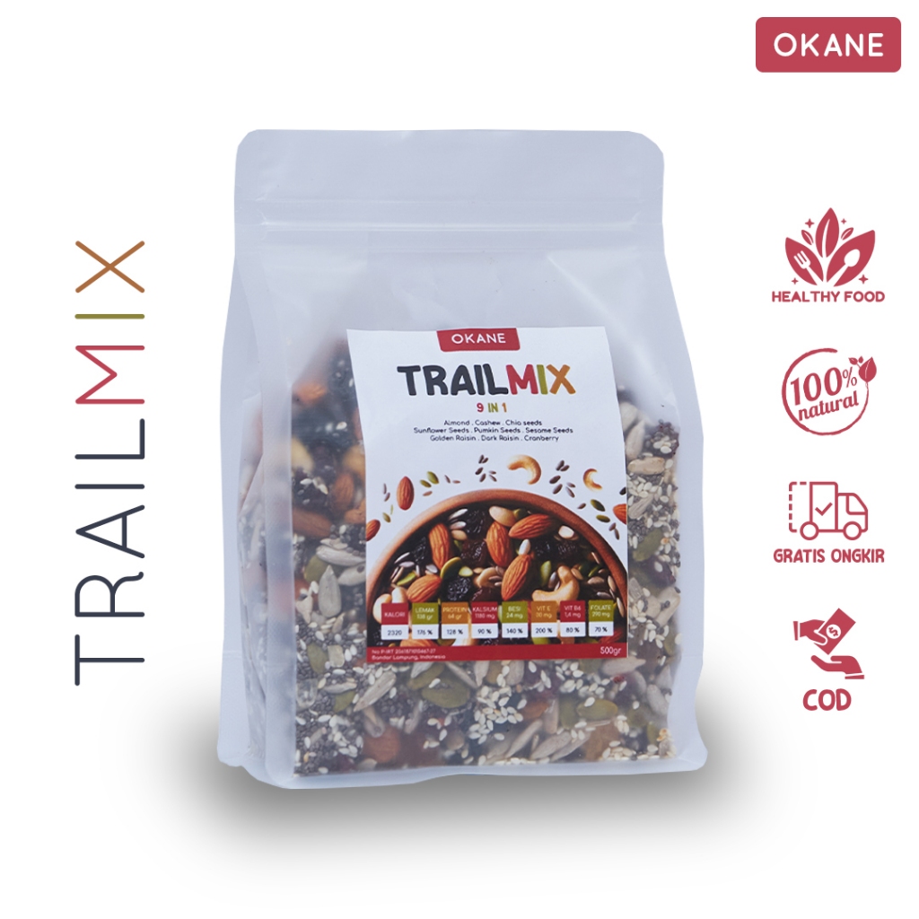 Jual Trail Mix OKANE 500 gr Kacang Buah Biji Kering / Camilan Sehat ...