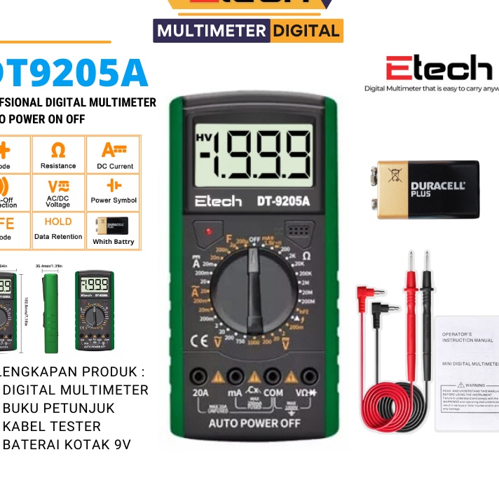 Jual DISKON Multimeter Digital Paket Lengkap Dan Murah ASLI ADA BUZZERNYA BONUS BATERAI ...