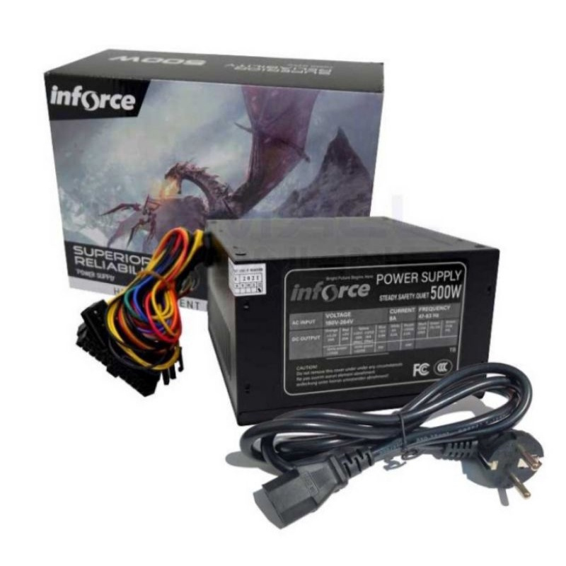 Jual POWER SUPPLY 500W BLACK INFORCE ATX - POWER UP 500W STANDART ...
