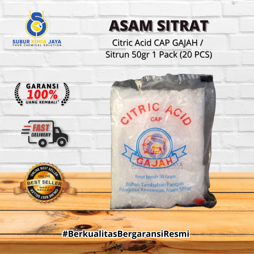 Jual Citric Acid CAP GAJAH 50gr x 20 PCS (1 Pack) / Asam Sitrat ...