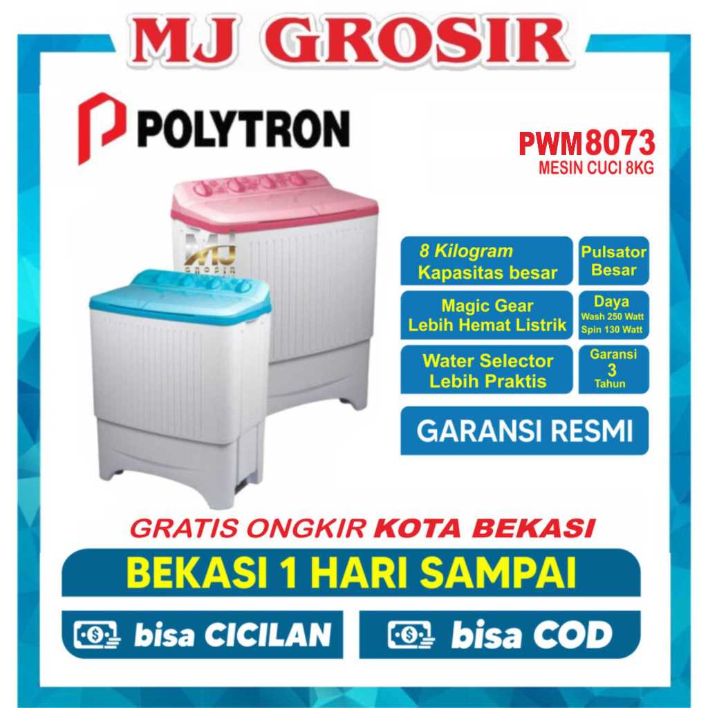 Jual MESIN CUCI POLYTRON PWM 8073 8KG 2 TABUNG 8 KG PRIMADONA | Shopee Indonesia