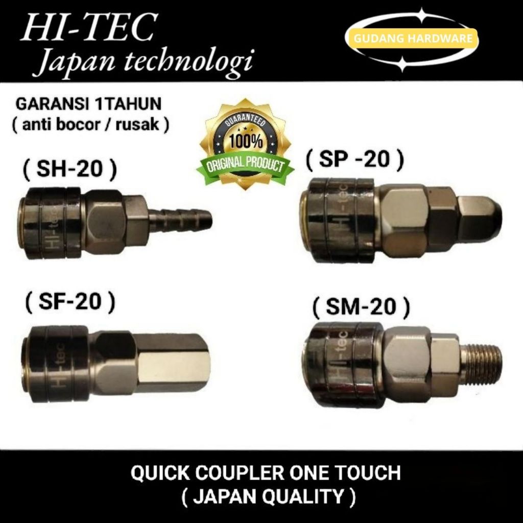 Jual HI-TECH quick coupler one touch Japan quality ( garansi 1tahun ...