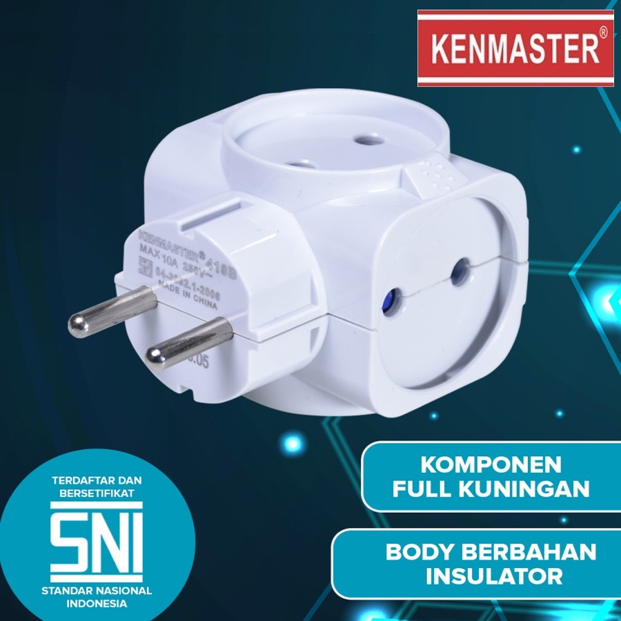 Jual Kenmaster Steker 4 Arah / Plug Adaptor 418b | Shopee Indonesia