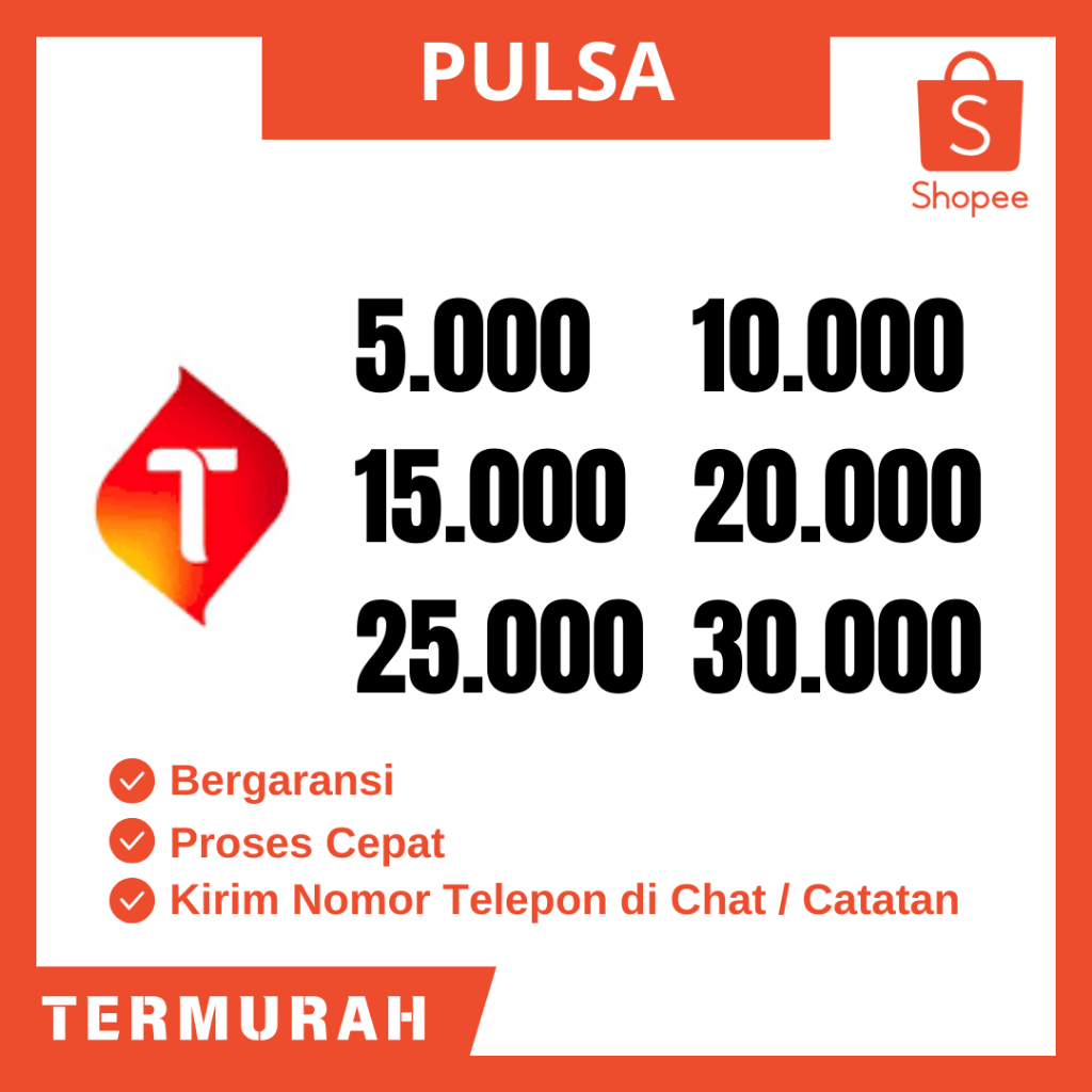 Jual Pulsa TELKOMSEL 5K 10K 15K 20K 25K 30K | Shopee Indonesia