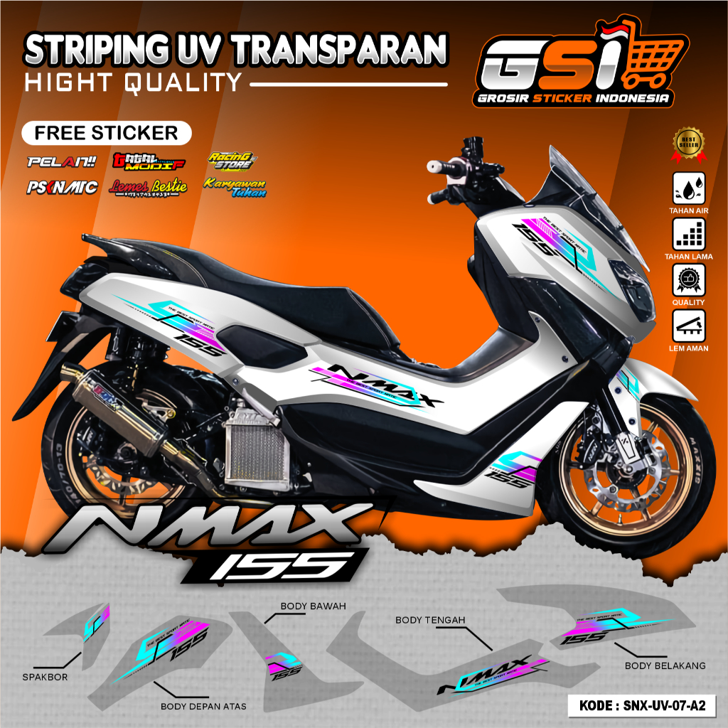 Jual Striping Transparan NMAX 155 Old Variasi Desain Simpel - Stiker ...