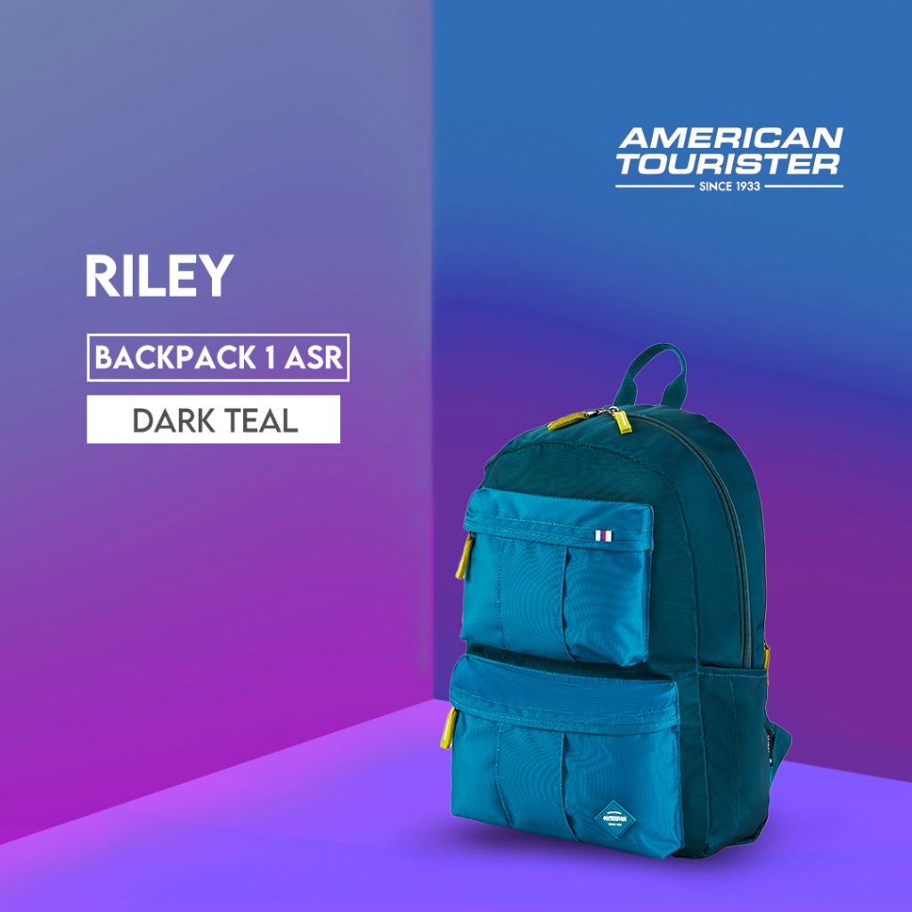 Jual American Tourister Riley Backpack 1 ASR - Dark Teal | Shopee Indonesia