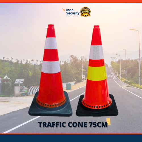 Jual TRAFFIC CONE 75CM / KERUCUT LALU LINTAS/PUTIH KUNING/RUBBER | Shopee Indonesia
