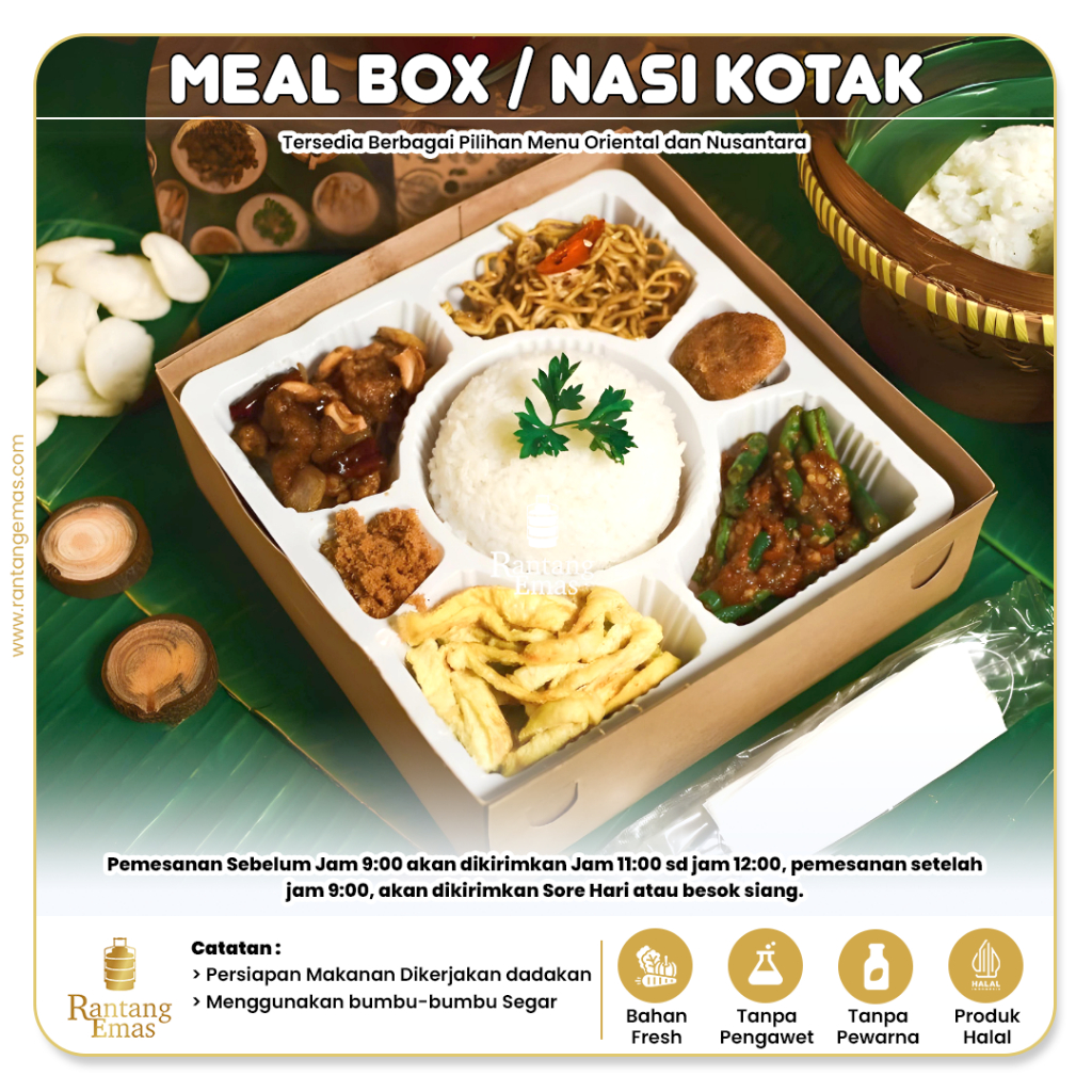 Jual Nasi Box Meal Kotak Catering Makanan Rumahan Sayur Nasi Lauk ...