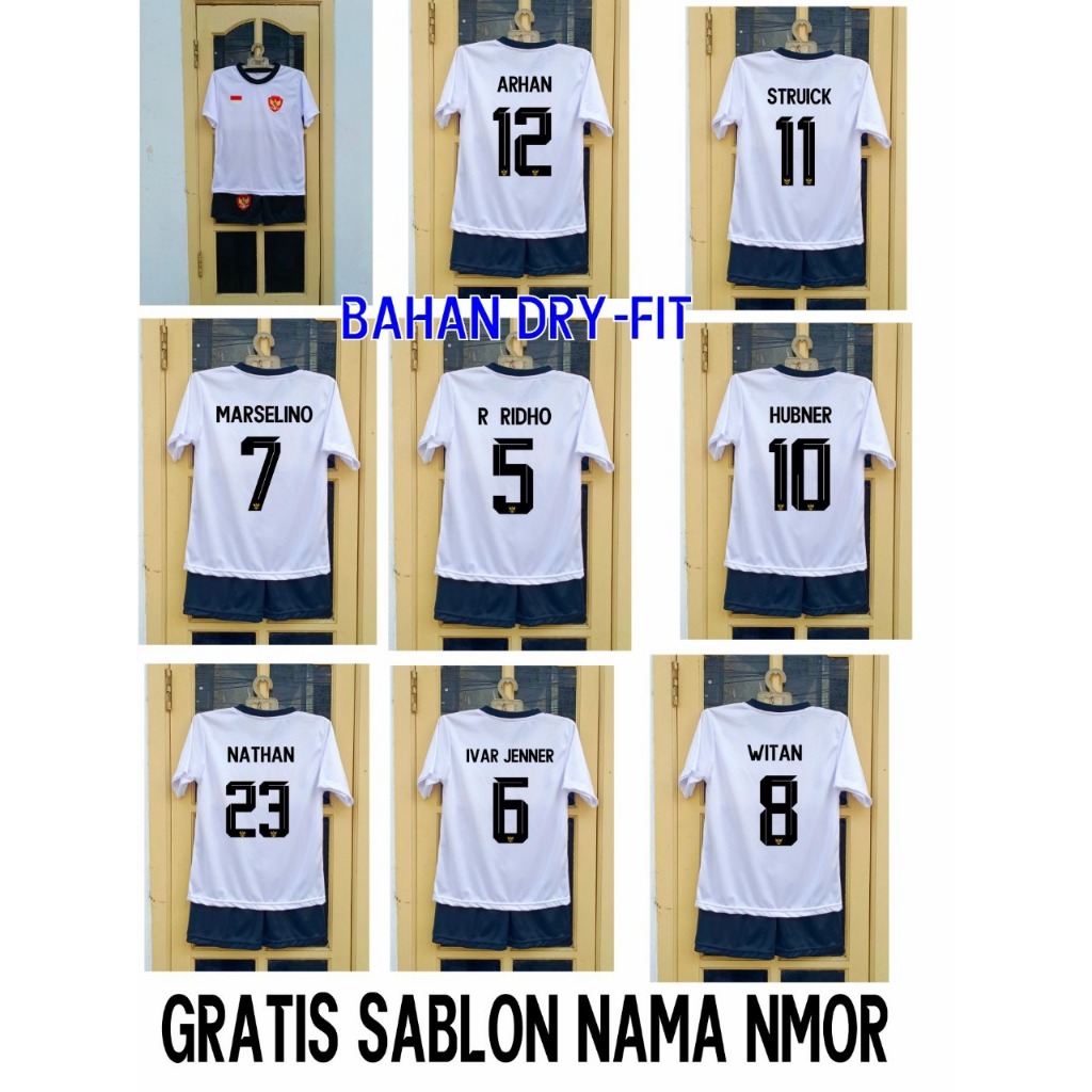 Jual JERSEY BAJU BOLA TIMNAS PUTIH/SETELAN BAJU TIMNAS PUTIH USIA 5 ...