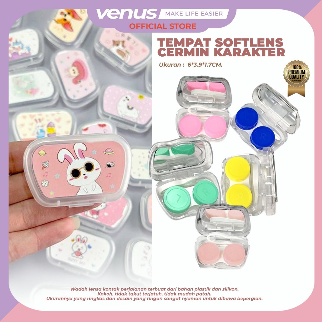 Jual Tempat Softlens Cermin Penjepit Karakter Animal/Softlens Box Case ...