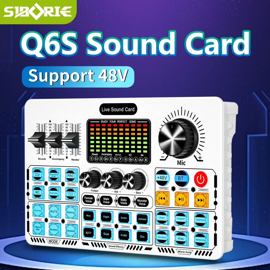 Jual Siborie Q6S Soundcard external bluetooth mixer for Streaming ...