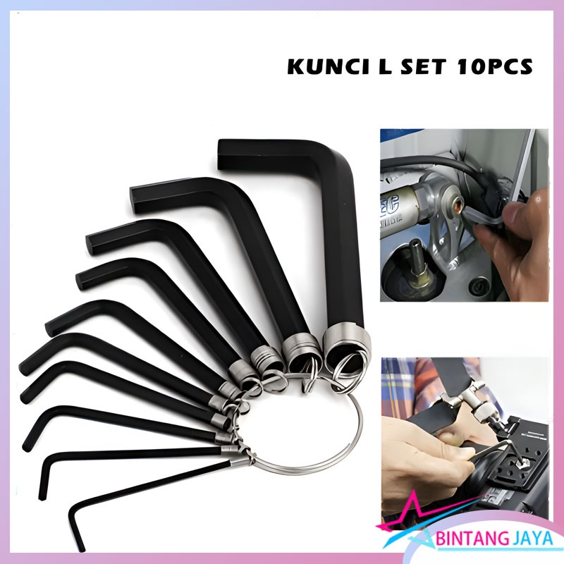 Jual Alat Bengkel Motor KUNCI L Set 10pcs Hex Key Wrench Tools Set ...