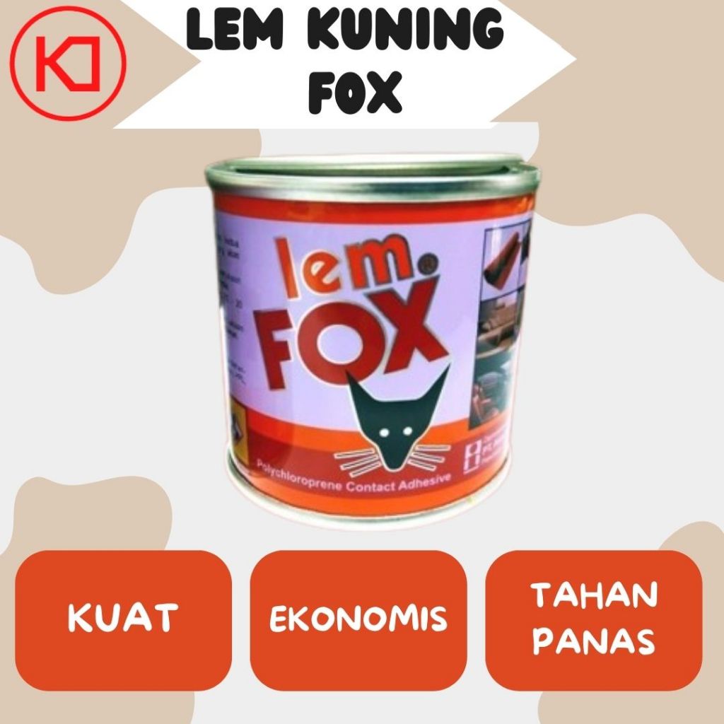 Jual Lem Fox Lem Kuning Serbaguna Lem HPL Vinyl Kaleng Merah | Shopee Indonesia