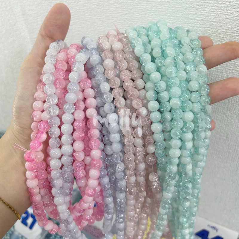 Jual Manik Mote Bulat Kaca Retak Gradasi 8mm | Shopee Indonesia