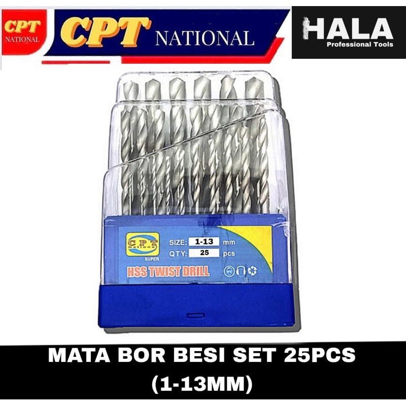 Jual CPT NATIONAL - MATA BOR BESI SET 25PCS 1mm-13mm | Shopee Indonesia