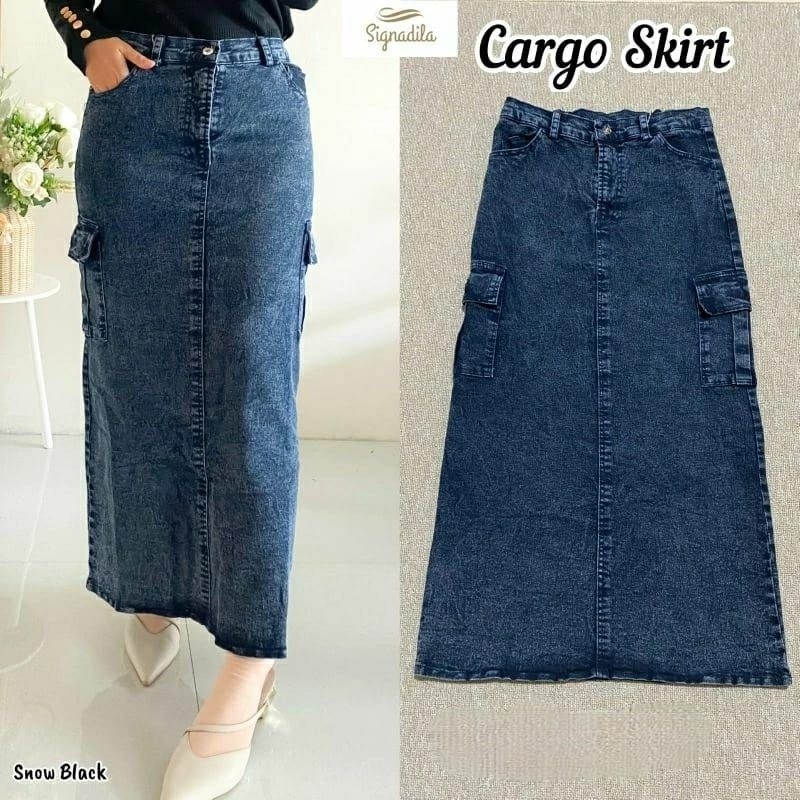 Jual Rok Cargo Jeans Korean Style//Rok Jeans Wanita//Rok Kargo Wanita ...