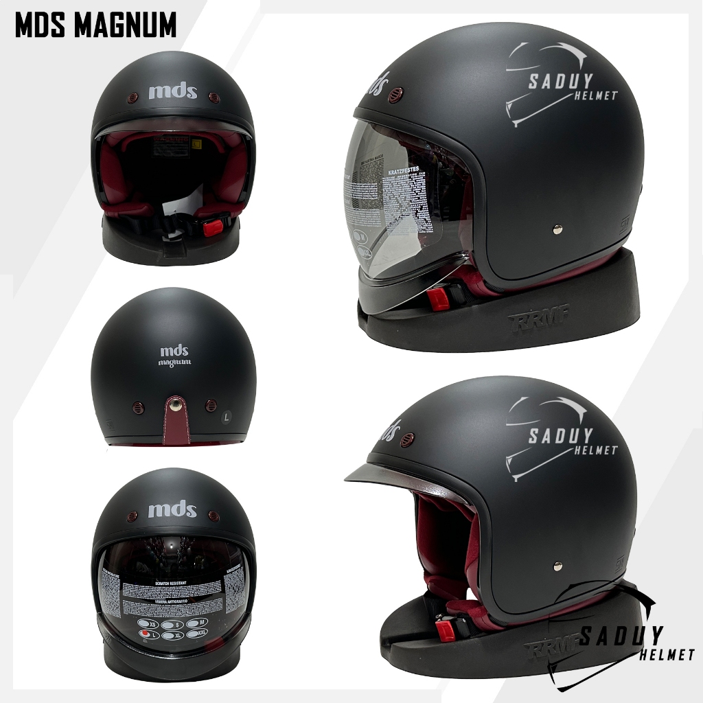 Jual HELM MDS MAGNUM BLACK DOFF | Shopee Indonesia