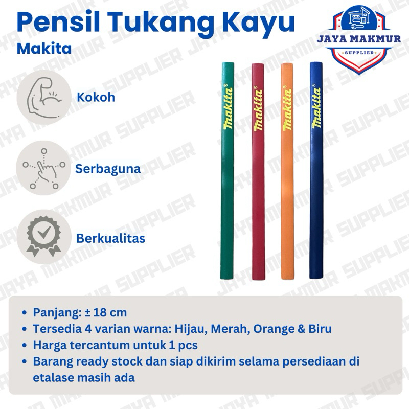 Jual Pensil Tukang Kayu Makita | Pencil Tukang Kayu Makita | Pincil ...