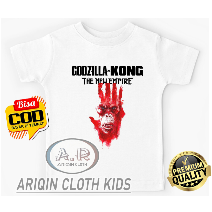 Jual Kaos baju anak logo godzilla x kong the new empire - Ariqin Cloth ...