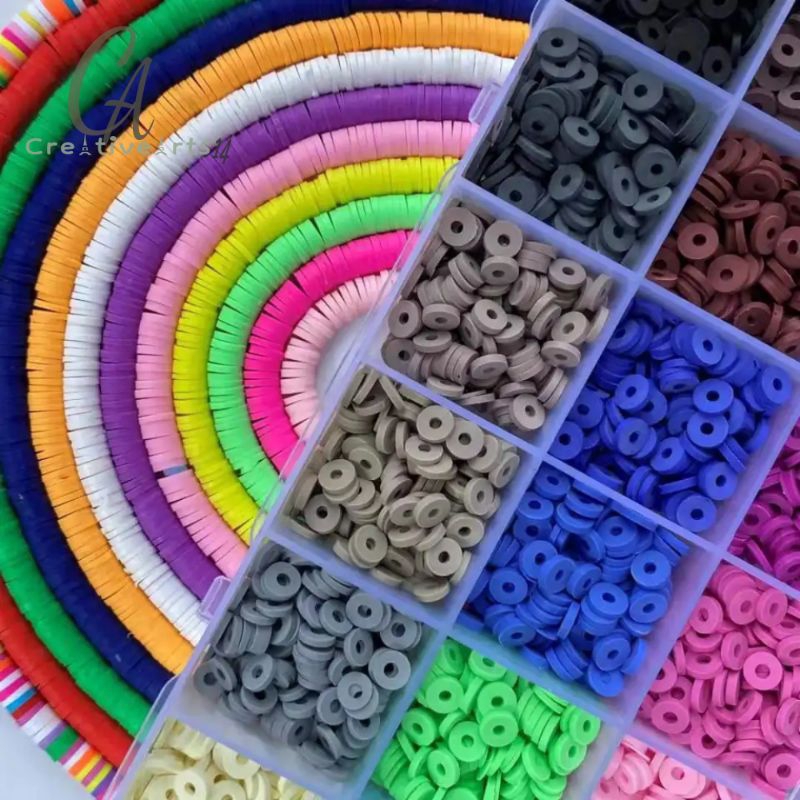 Jual Manik Clay Polymer Mote Spacer Bulat Datar Bahan Untuk Kerajinan ...