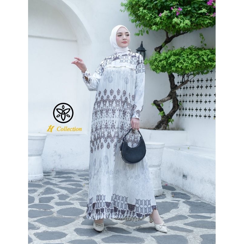 Jual Gamis Nadia Dress Bahan lionel richi / Gamis Pesta / Gamis Motif ...