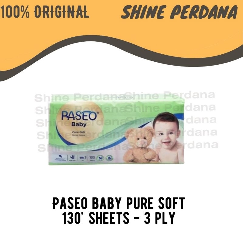Jual Tisu Tissue PASEO BABY Pure Soft 130 Sheets 3 Ply Original ...