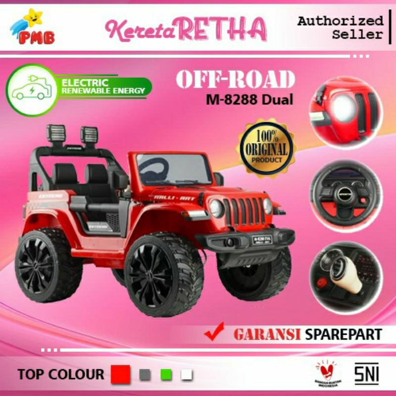 Jual Mainan Anak Mobil Aki Model Jeep PMB M8288 Off Road Dual Accu Ban ...