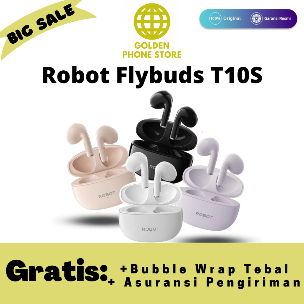 Jual ROBOT TWS Flybuds T10S - Original & Garansi Resmi | Shopee Indonesia