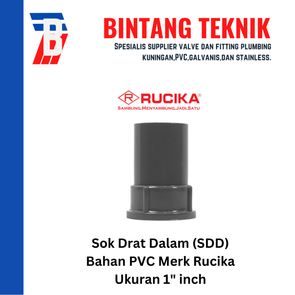 Jual Sok Drat Dalam (SDD) 1" inch PVC Rucika | Shopee Indonesia