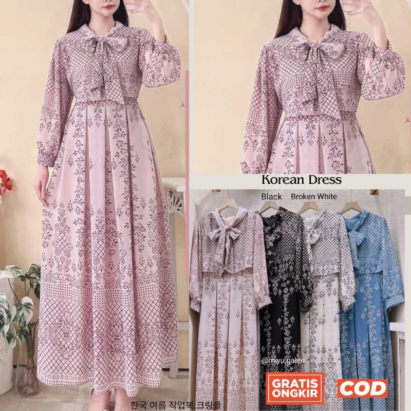 Jual Dress Gamis Plisket Ceruty Premium Import Quality Gamis Korea ...