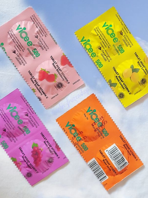 Jual VICEE 500 TABLET HISAP VITAMIN C (SACHET) | Shopee Indonesia