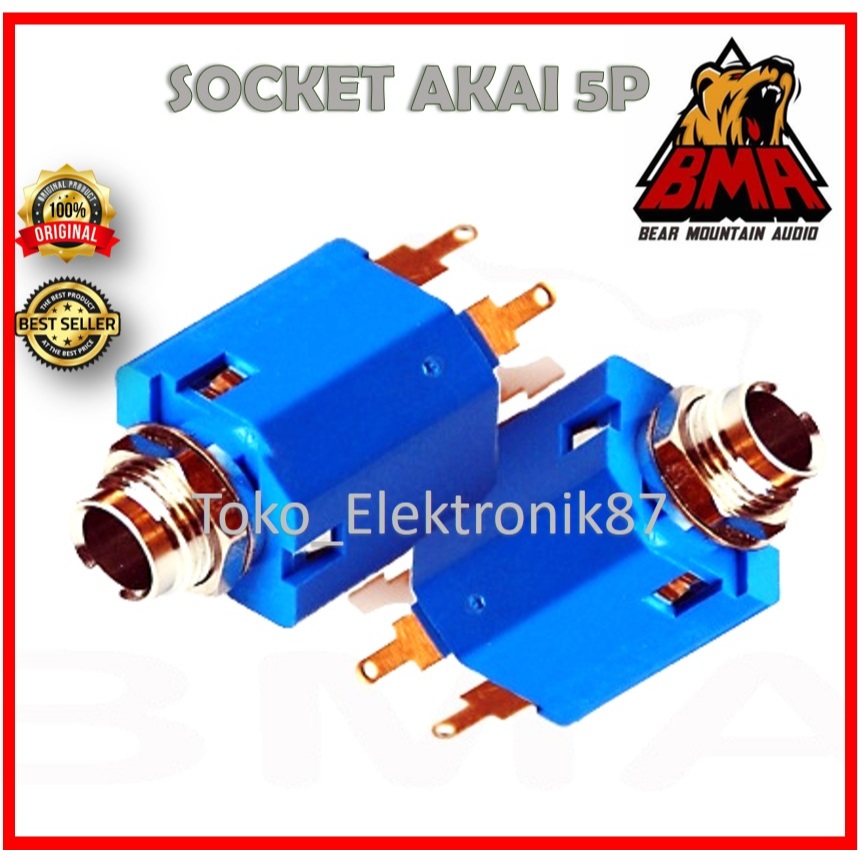 Jual SOCKET AKAI MONO BMA 5P ASLI ORIGINAL SOKET MIC FAMALE CEWE ...