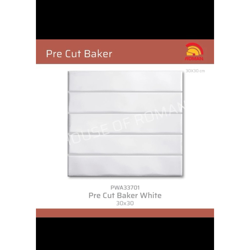 Jual Keramik 30x30 Pre Cut ROMAN Baker White Model List Putih Elegan ...